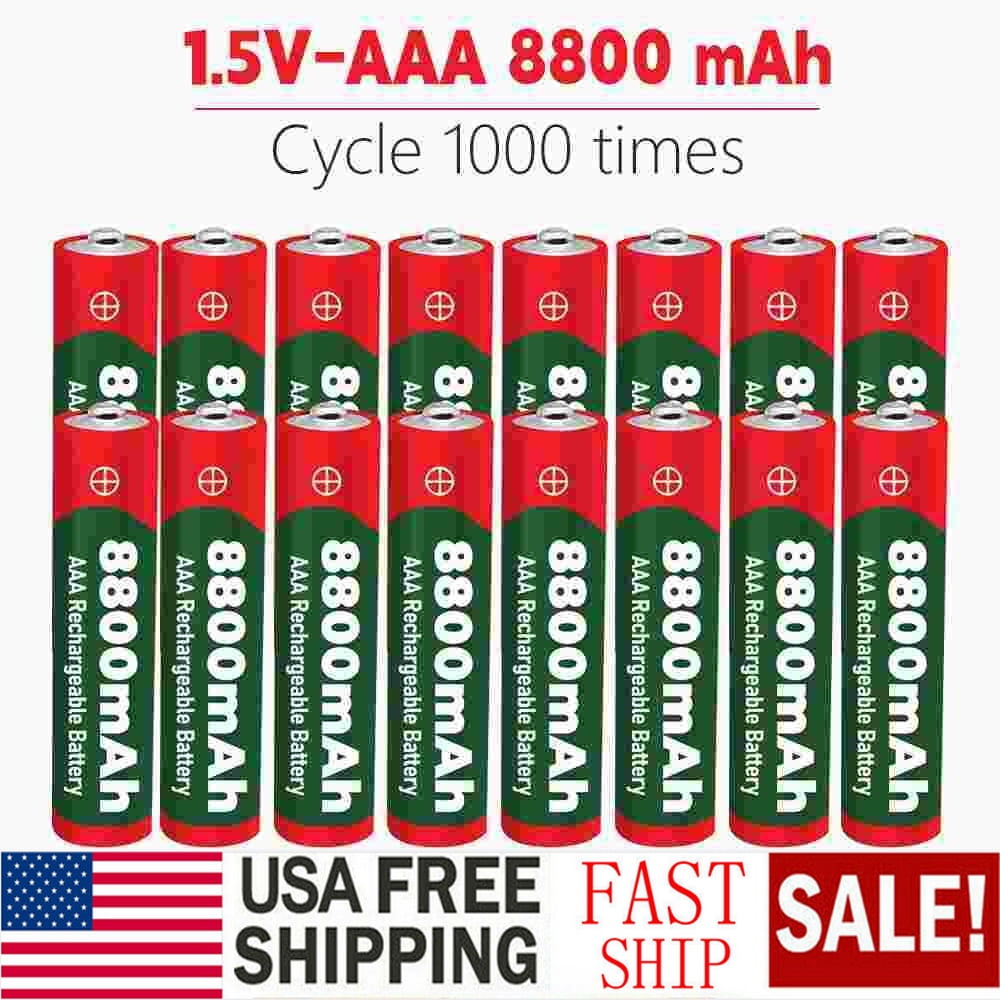 MDHAND 16Pcs 1.5V 9800mAh AA / AAA Rechargeable Batteries - Walmart.com