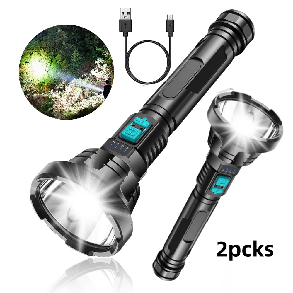 MDHAND Super Bright USB Rechargeable Flashlight, 90000 Lumens ...