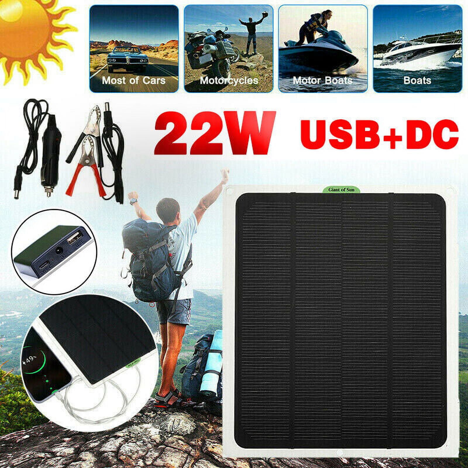 MDHAND 22W 12V Portable Solar Battery Charger & Maintainer - Solar ...