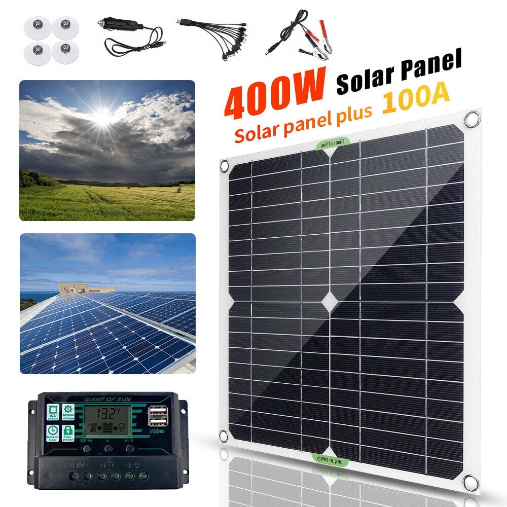 MDHAND 400W Solar Panel Kit 100A 12V Battery Charger With Controller ...