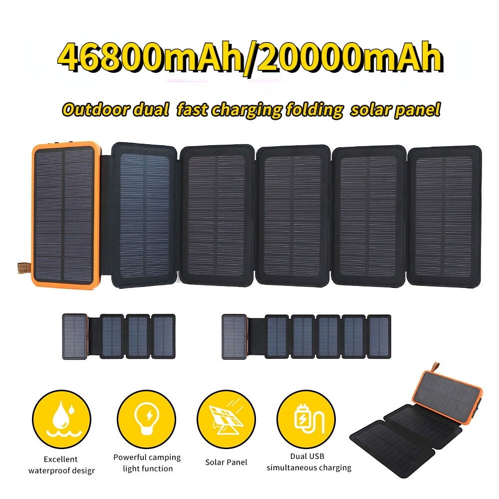 MDHAND 46800mAh/20000mAh Solar Charger for Cell Phone iPhone, Portable ...