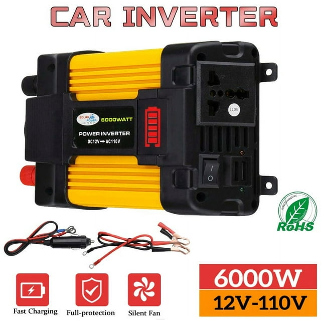 MDHAND 6000W Inverter, Car Power Inverter DC 12V to AC 110V, Dual USB ...