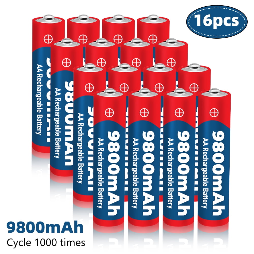 MDHAND AA Batteries 16 Pack, High-Performance 1.5V 9800mAh Double A ...
