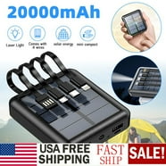 OWNTECH Portable Solar Charger Power Bank 30000mAh with 4 Solar Panels ...