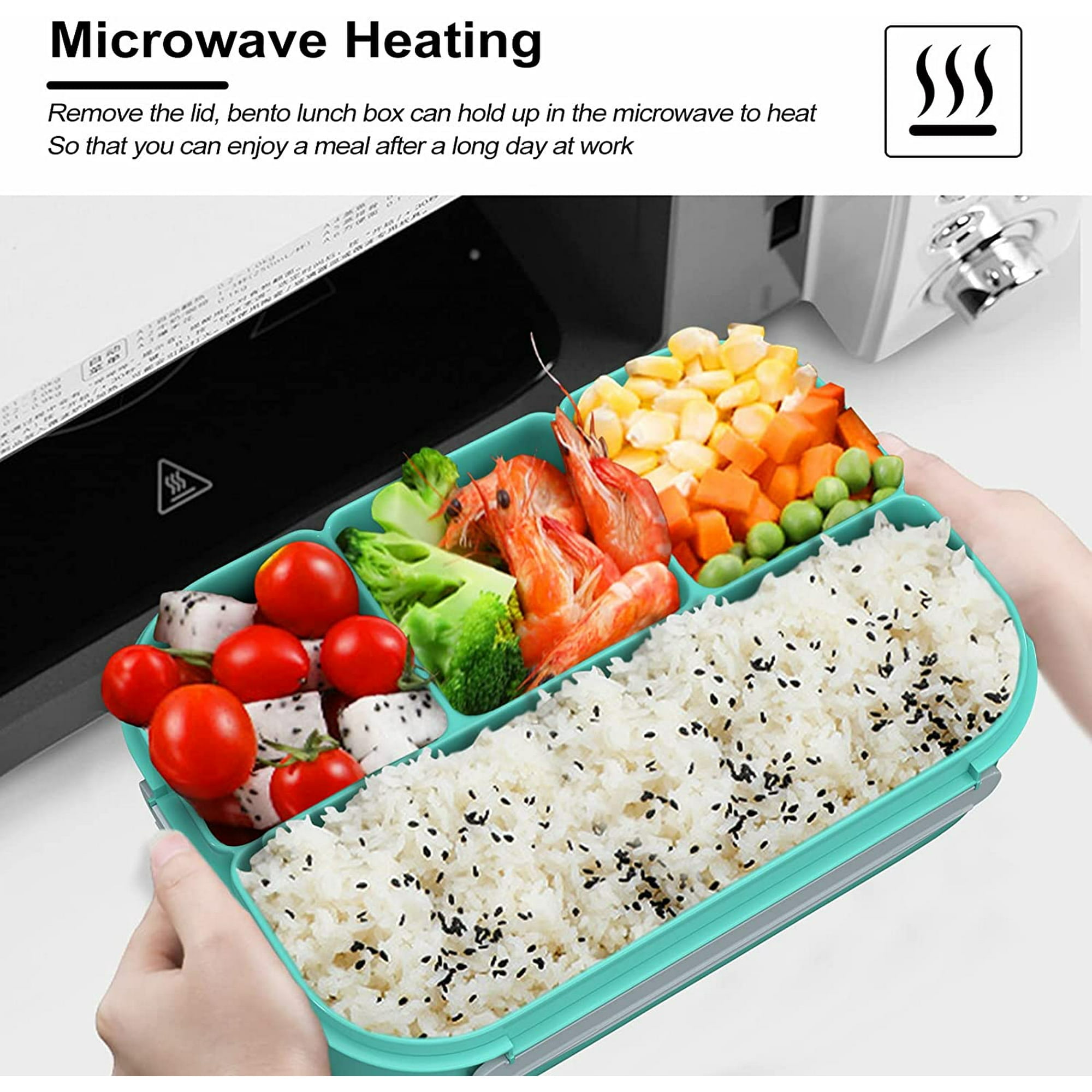 MDHAND PP Leak-Proof Bento Box with Cutlery Storage - Walmart.com