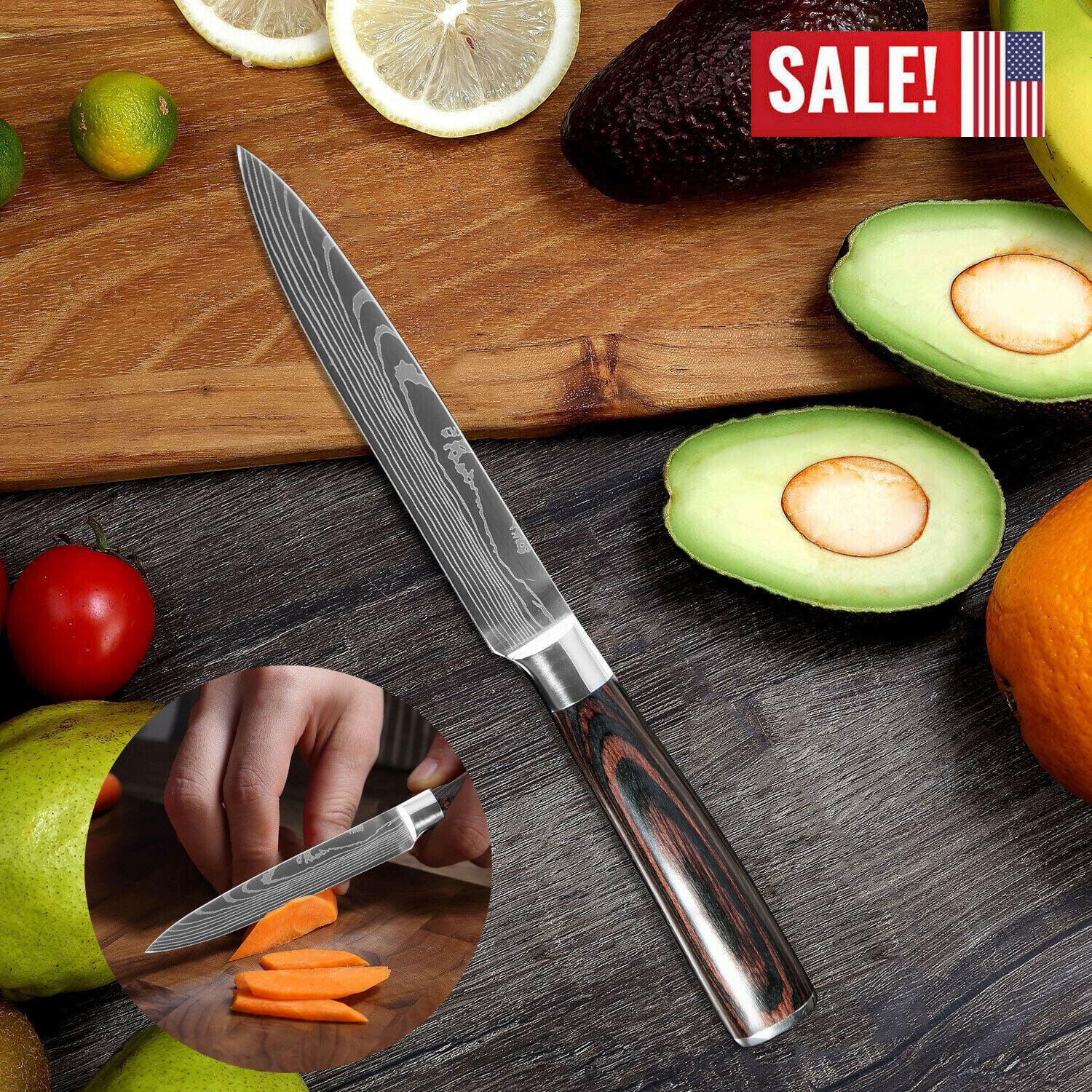 MDHAND Paring Knife with Knife Cover- 5 inch Peeling Knife - Fruit and ...