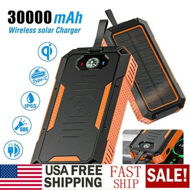 DuraHub - Solar Power USB Battery Bank with QI Wireless, True 20000mAh ...