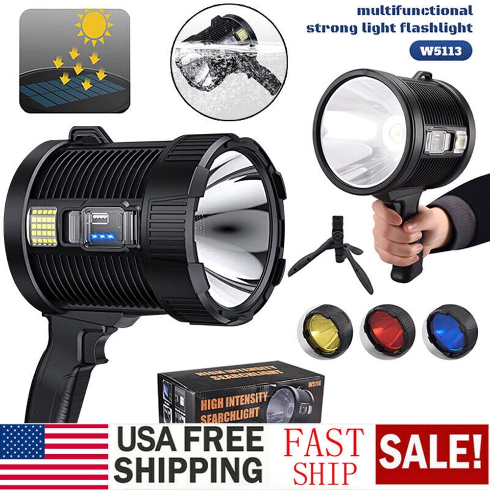 MDHAND Rechargeable Floodlight, 90000 Lumens, Solar LED Outdoor Handheld with COB Light ...