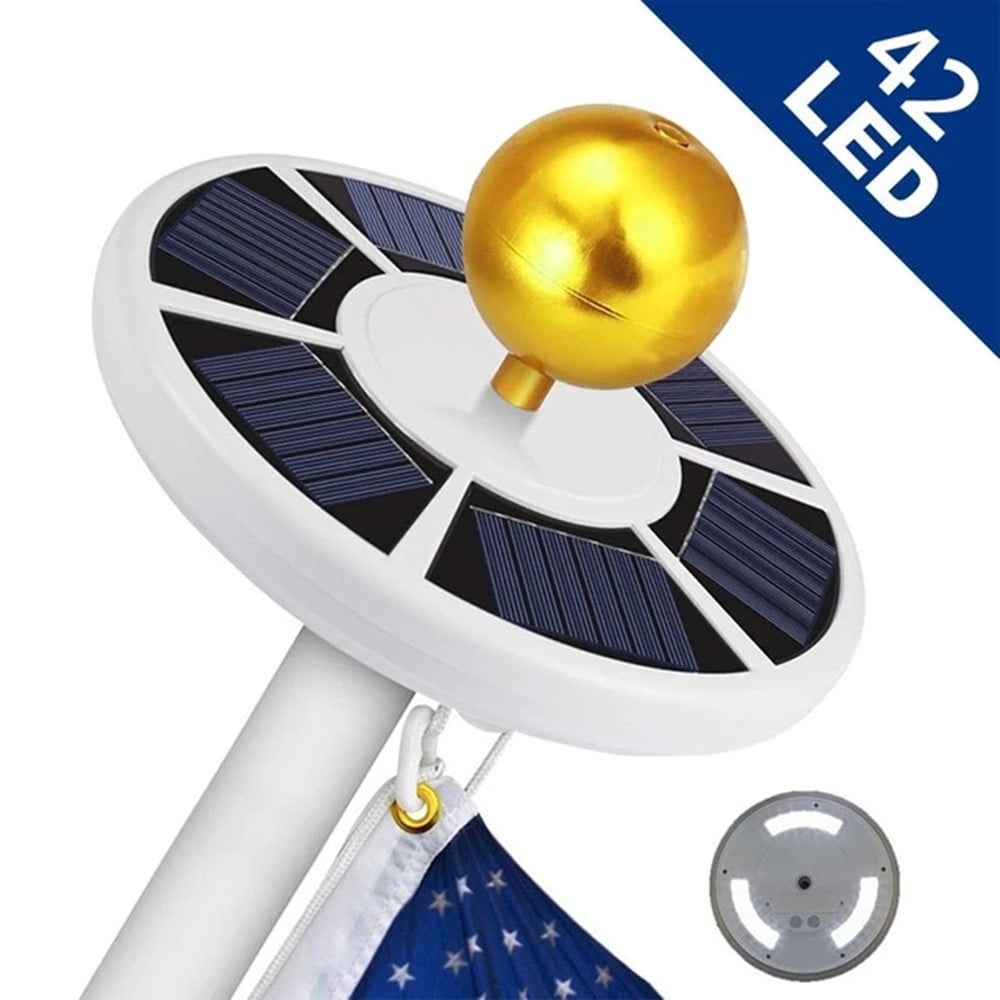 MDHAND Solar Flagpole LED Light,New 42 LED 50000h Lifespan Flag Pole ...