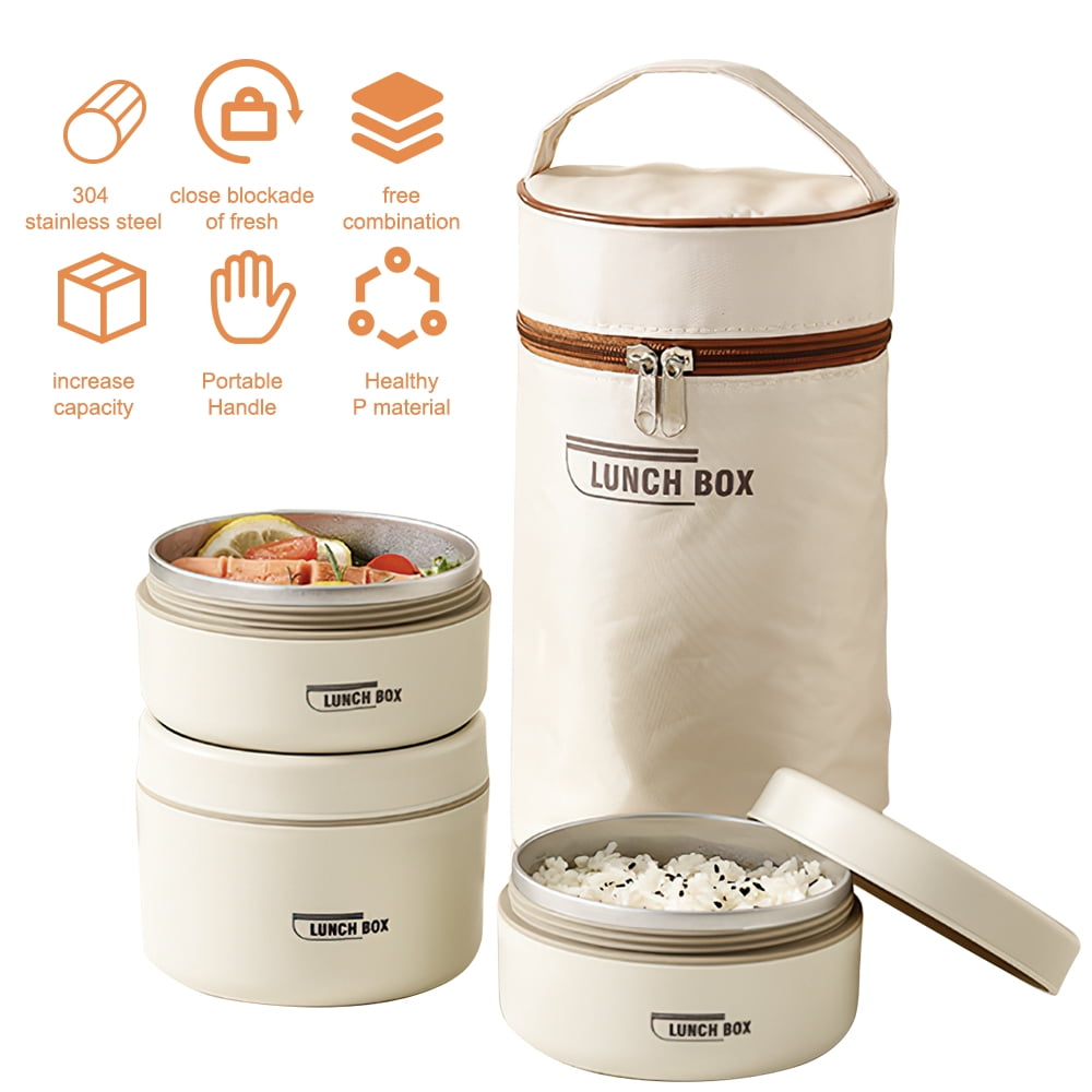 MDHAND Stackable Stainless Steel Insulated Compartment Lunch/Snack Box ...