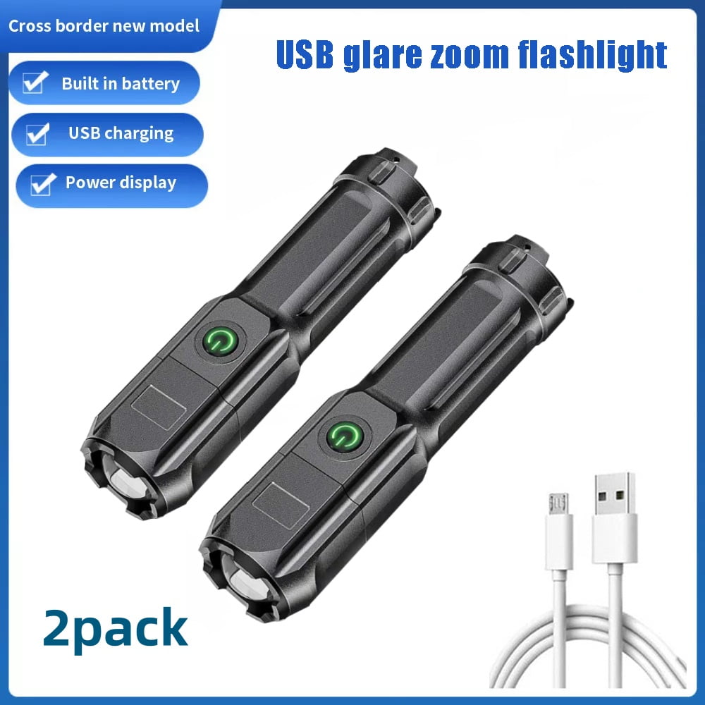 Rechargeable High Lumen Flashlight 99000 - 2-Pack, Super Bright 12 Hour ...