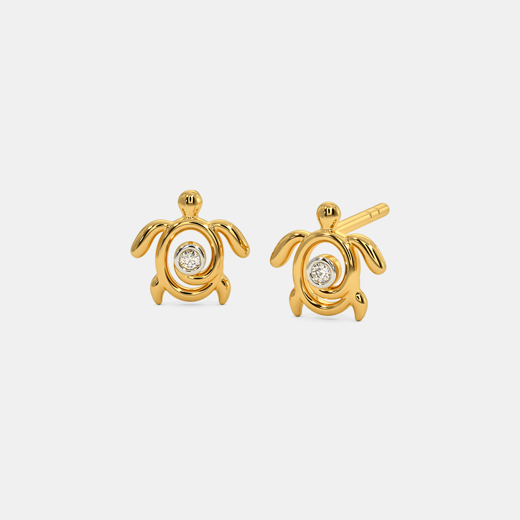 MDK JEWELS Diamond Earrings In 18k Yellow Gold 1.242 Gram With 0.02 ...