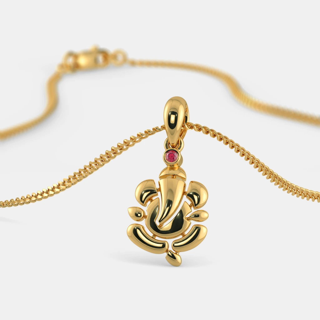 MDK JEWELS Ruby Gemstone Pendant In 18k Yellow Gold 1.829 Gram ...