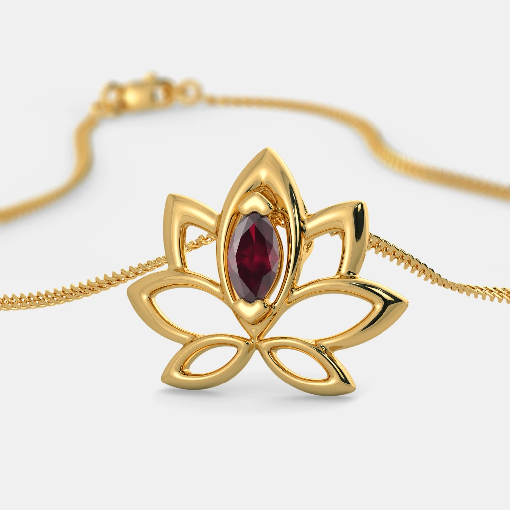 MDK JEWELS Ruby Pendant In 18k Yellow Gold 1.65 Gram - Walmart.com