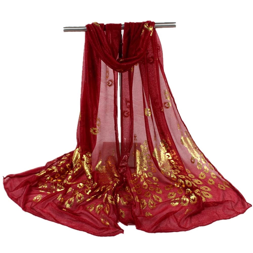 MDNZCTH Purple Neck Scarf Multi-color Stole Women Flower Lady Wrap Soft ...