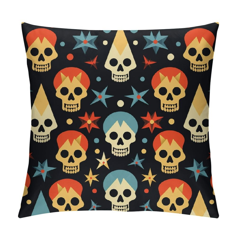MDO Green Sugar Skull Halloween One Throw Pillow with Cover for Couch ...