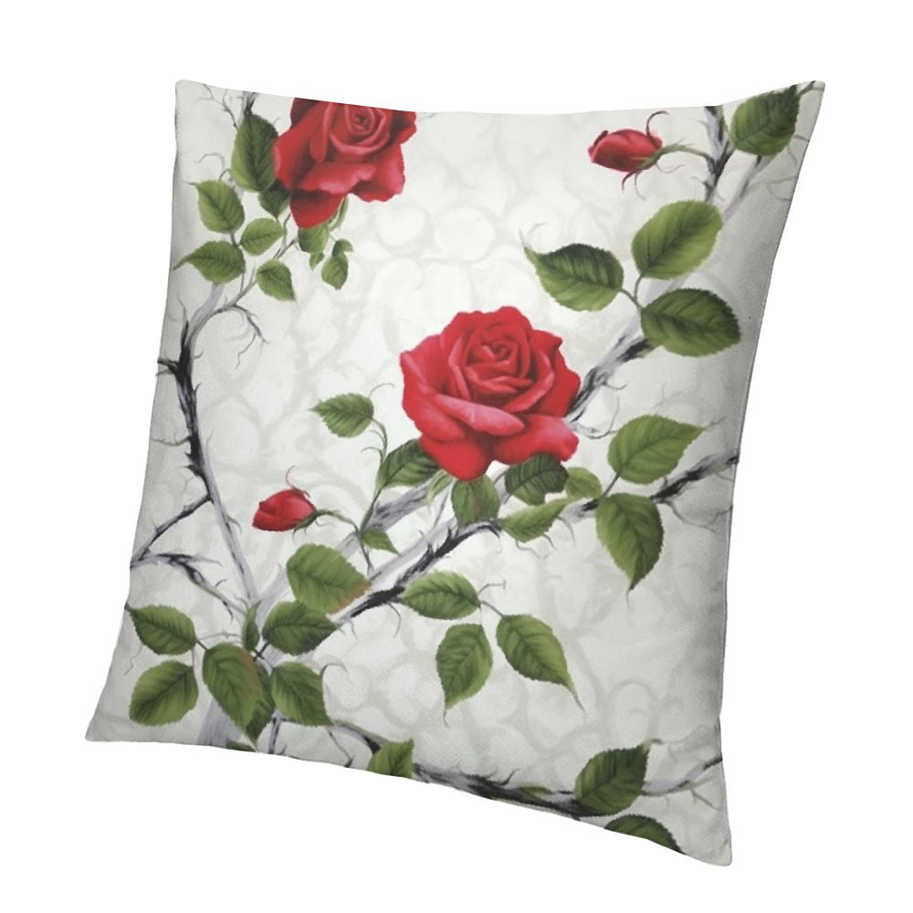 MDO Ivy Rose Flower Floral One Throw Pillow with Cover for Couch Bed ...