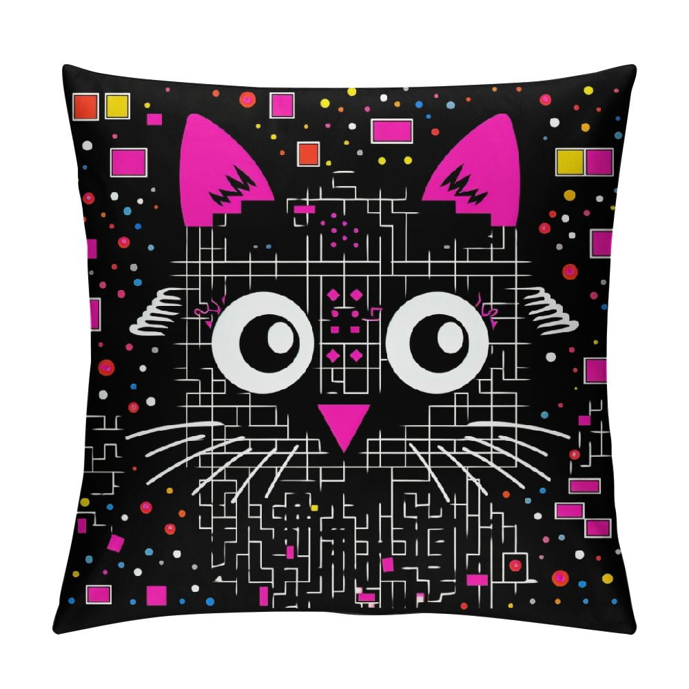 MDO Kitty Cat Pillow Covers 18x18, Cat Gifts for Cat Lovers Cat Owners ...