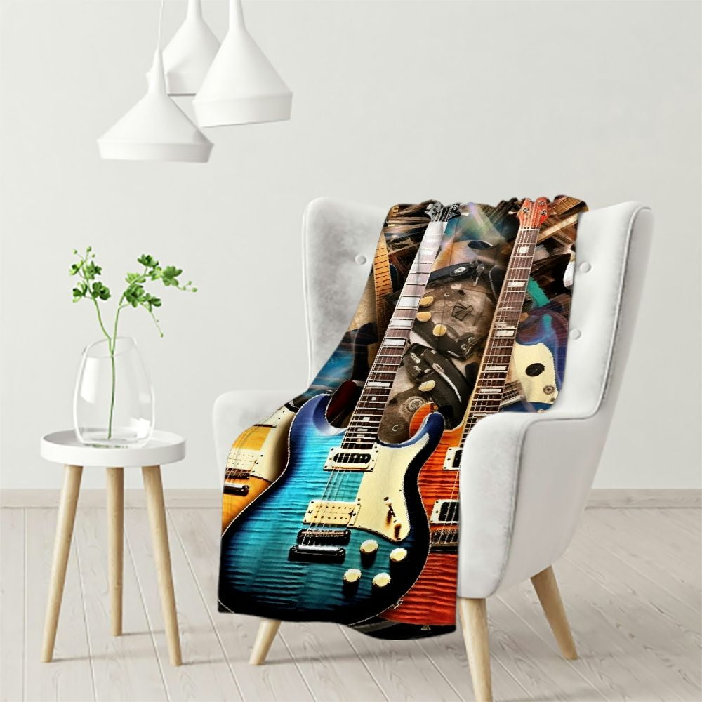 MDO Levens Music Guitar Blanket Gifts for Women Girls Boys, Rock ...