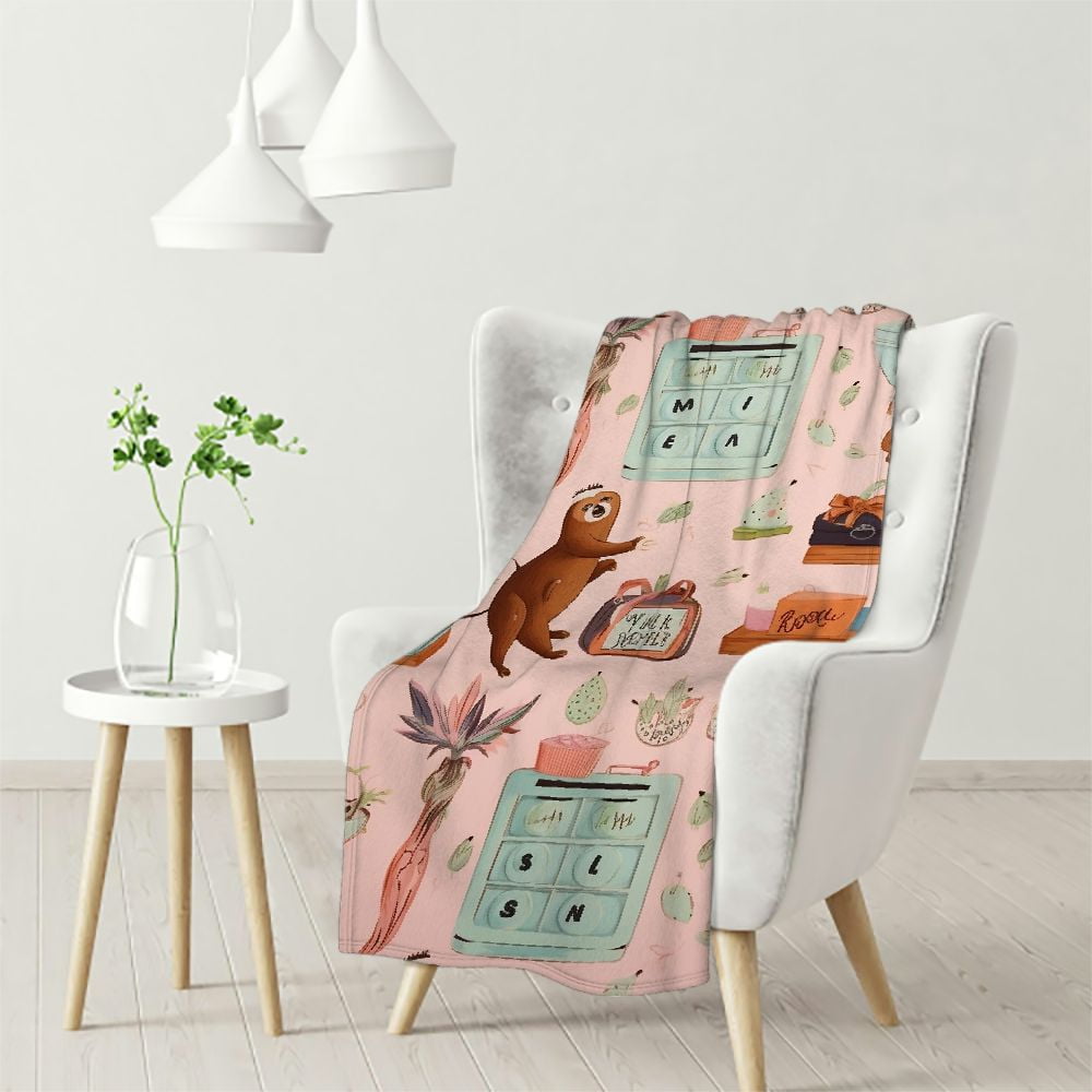 MDO Levens Sloth Throw Blanket Gifts for Women Girls Boys, Print ...