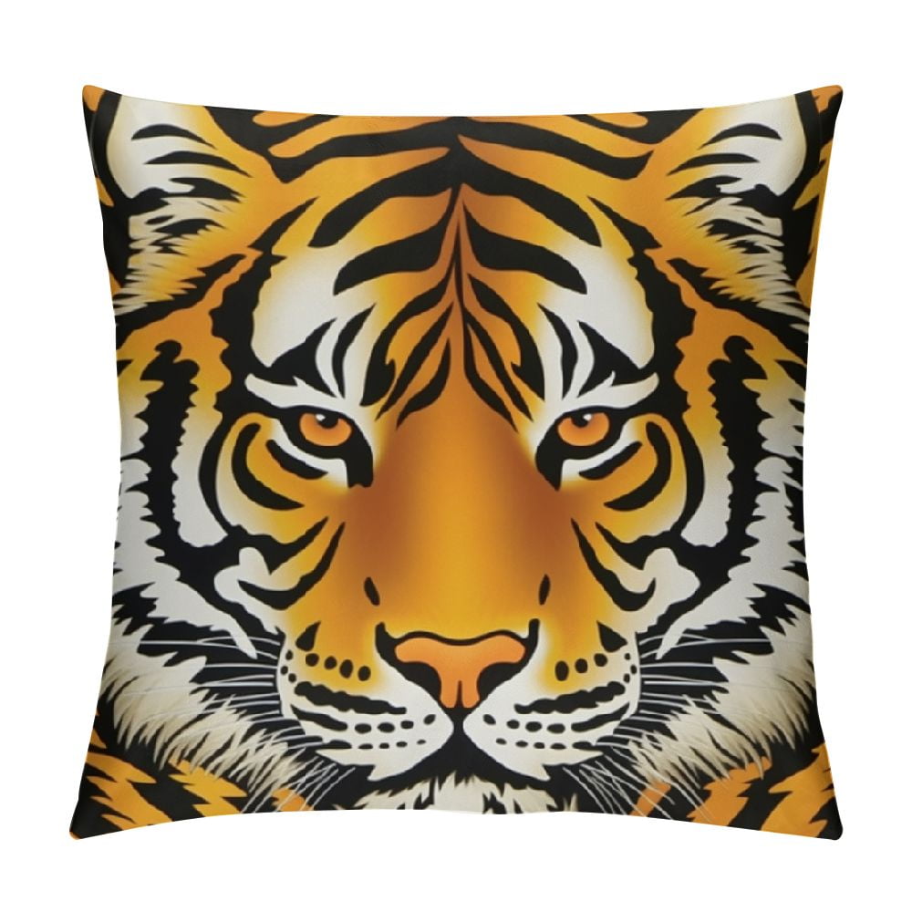 MDO Tiger Print Animal Skin Stripes One Throw Pillow with Cover for ...