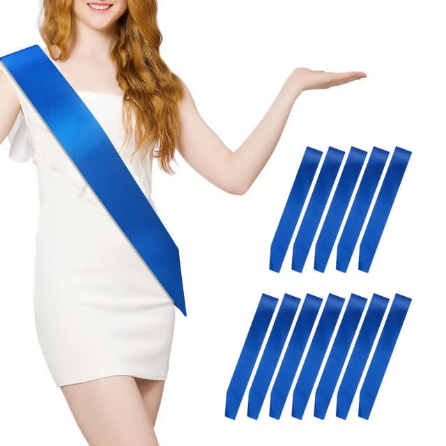 MDOZQ 12 Pcs Sash CCF19 Blank Satin Sash Favors Plain Sash Dark Blue ...