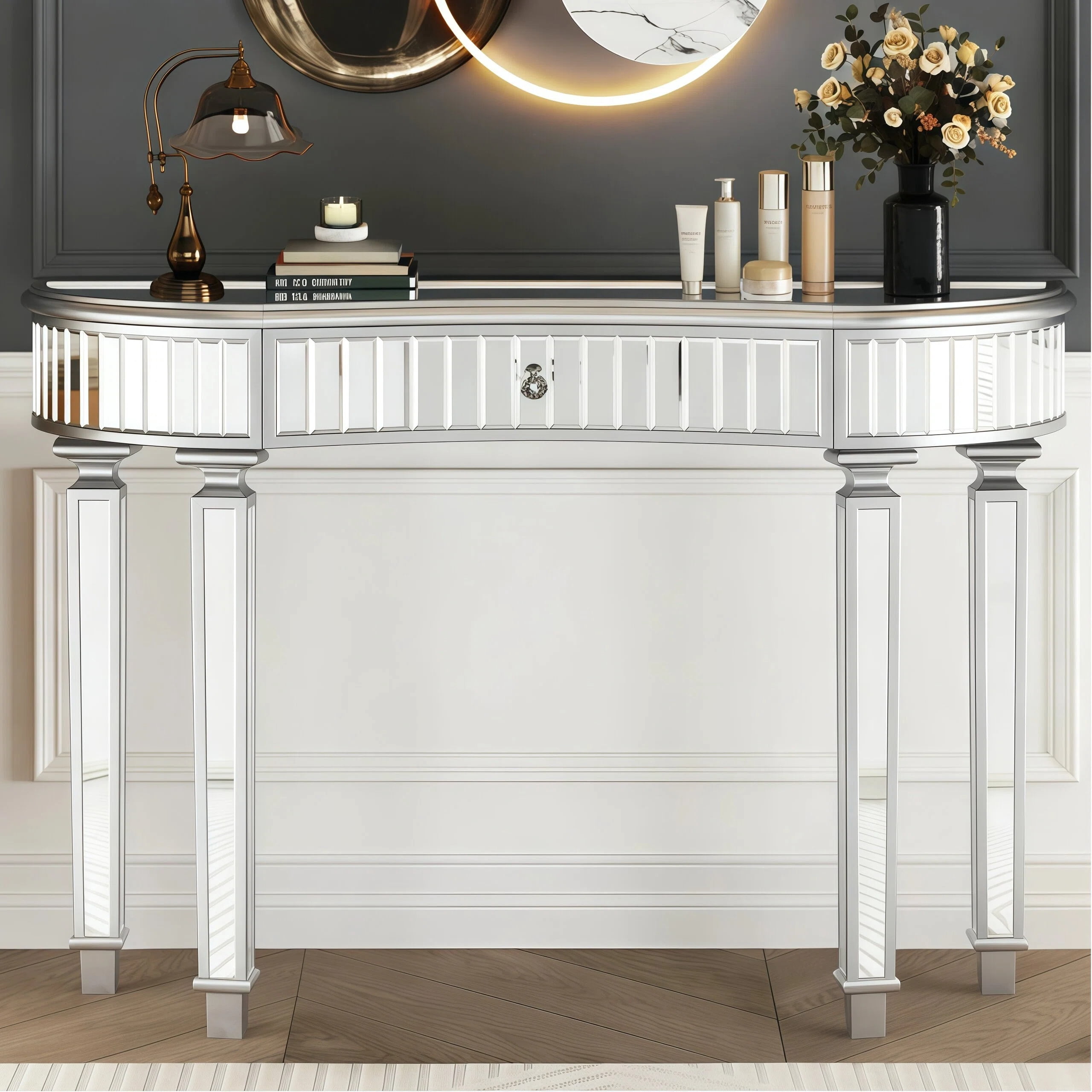 MDQMD 47"Gray Entryway Table with Drawers,Console Tables for Entryway ...
