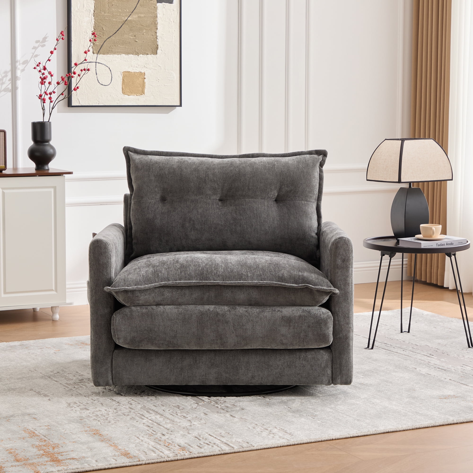 MDQMD Swivel Barrel Accent Chair Mid Century Modern 360° Rotating ...