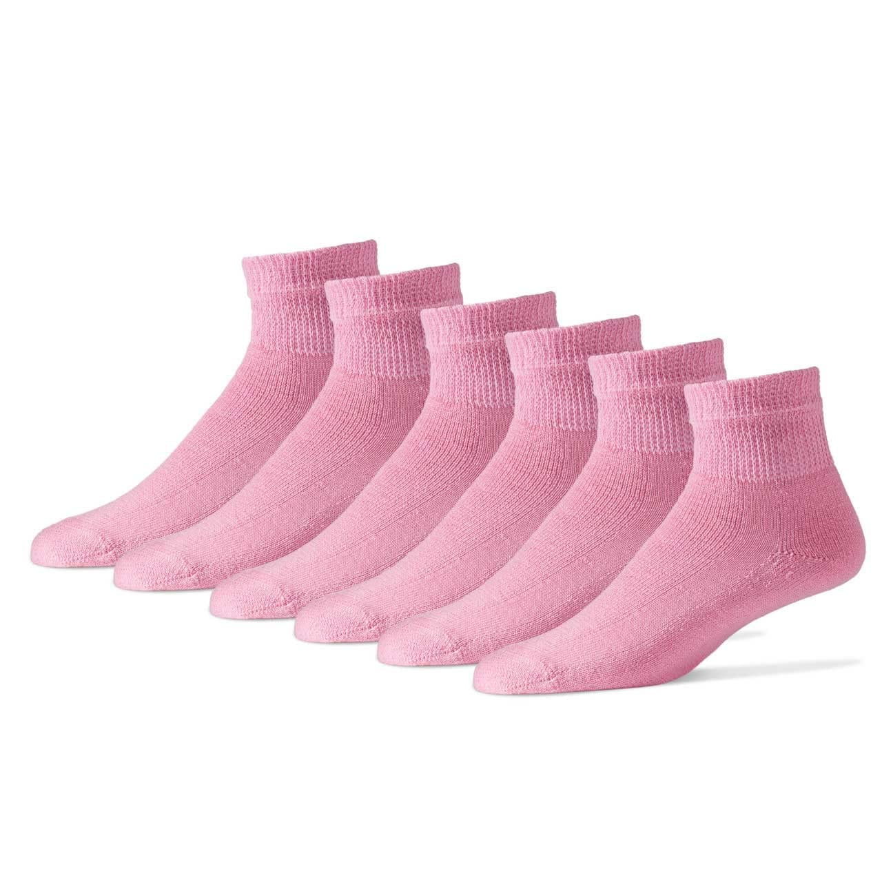 MDR Diabetic Quarter Length Crew Socks (12 Pair Pack) Seamless Cotton ...
