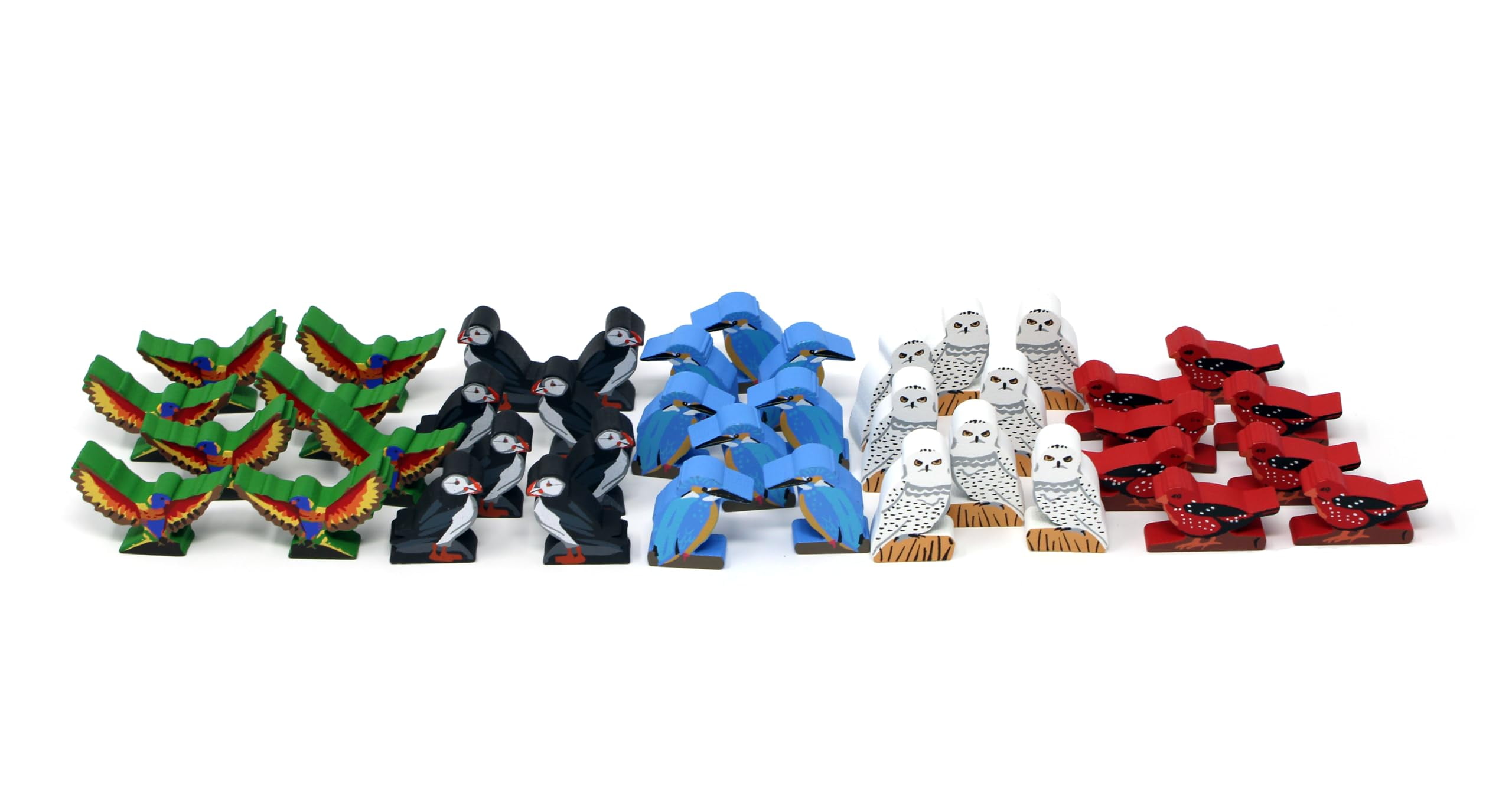 Meeple Source Easy-Pack of MMF7 Painted Wood Bird Action Markers for ...