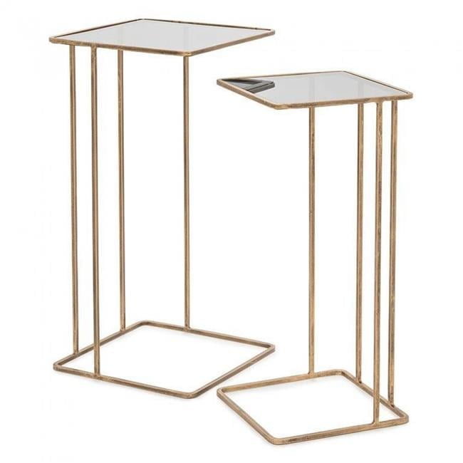 MDR Trading AB-93-LINCOLN-01 Nesting Tables, Antique Gold & Black - Set ...