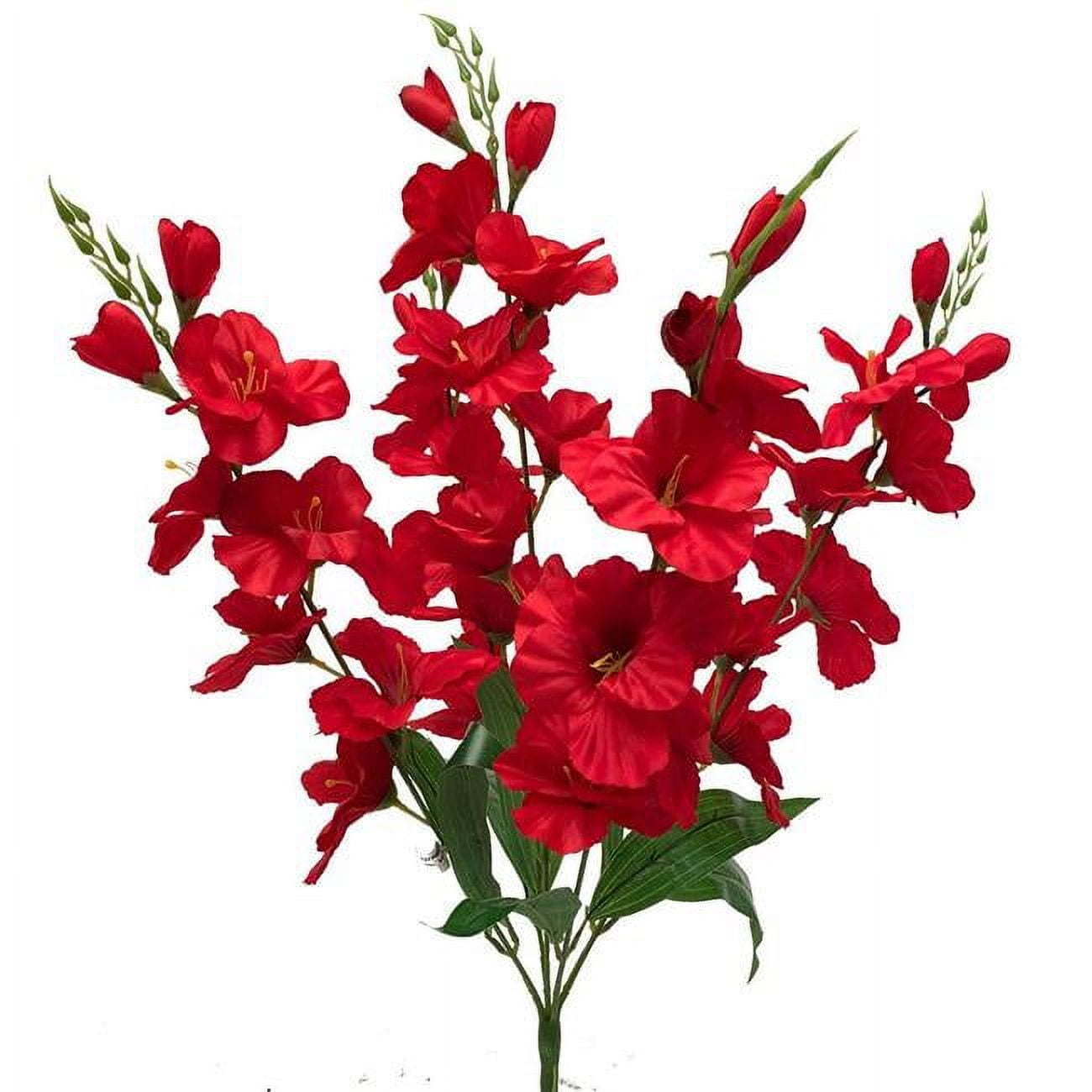 MDR Trading AI-FL3759RED-Q02 Red Gladiola Bush Artificial Flower - Set ...
