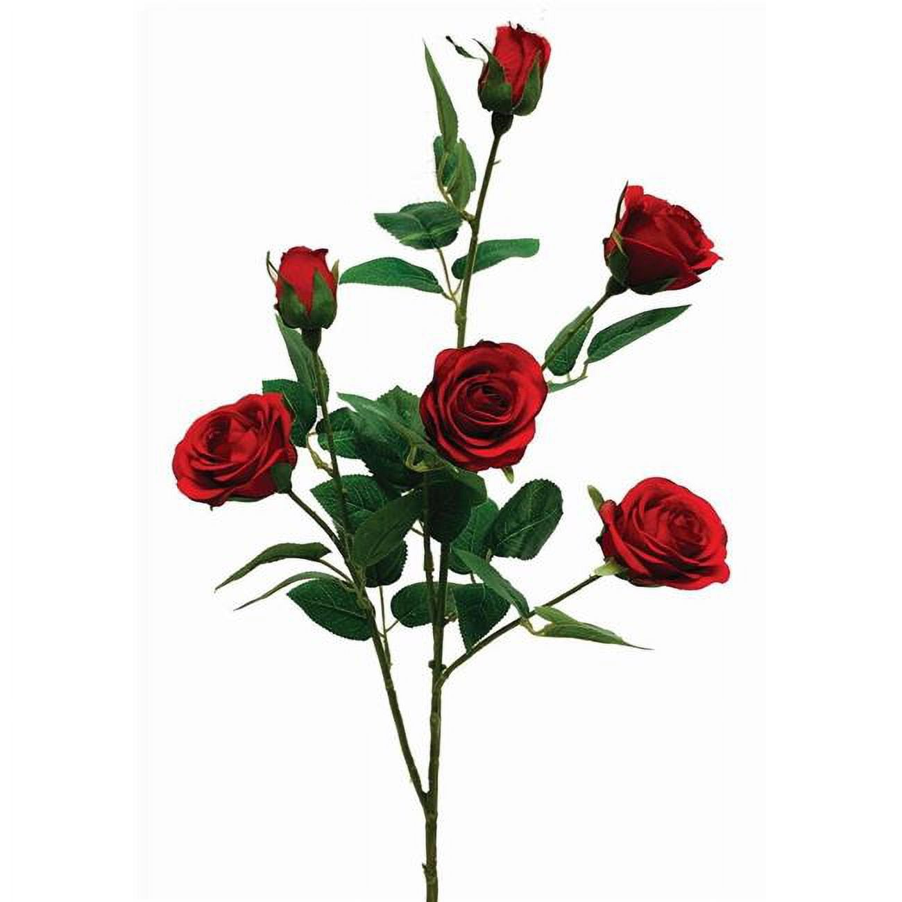 MDR Trading AI-FL4002RED-Q01 Red Rose Garden Spray Artificial Flower ...