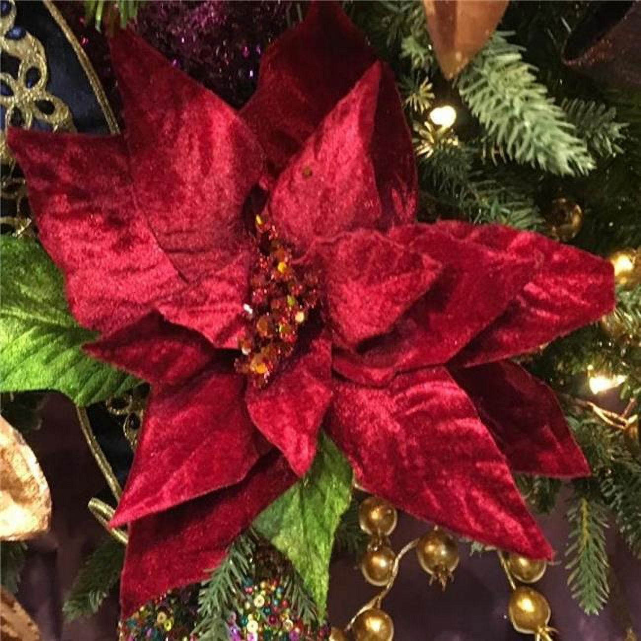 MDR Trading AI-FL4045RBY-Q12 Ruby Red Gandeur Poinsettia Artificial ...