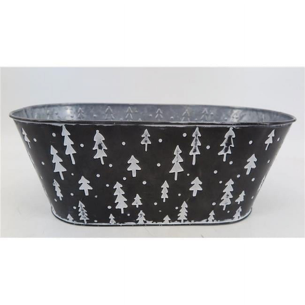 MDR Trading AI-GA3465-972-Q06 White Trees on Black Metal Planter - Set ...