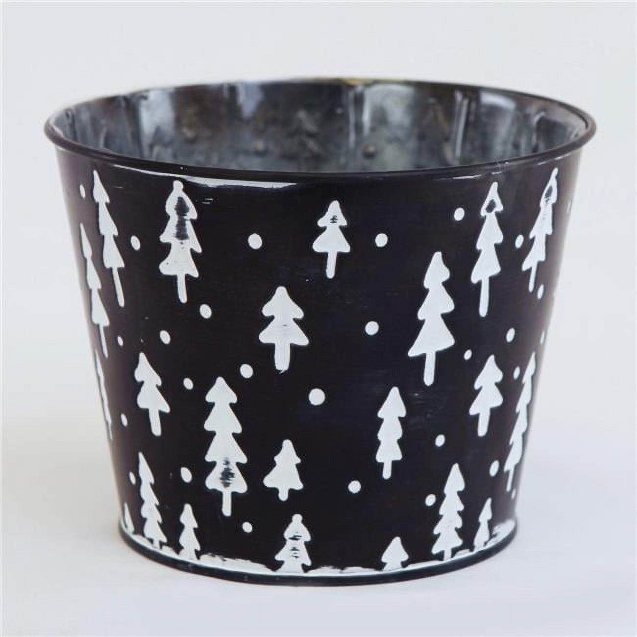MDR Trading AI-GA3510-972-Q01 Black Bucket with White Trees Planter ...
