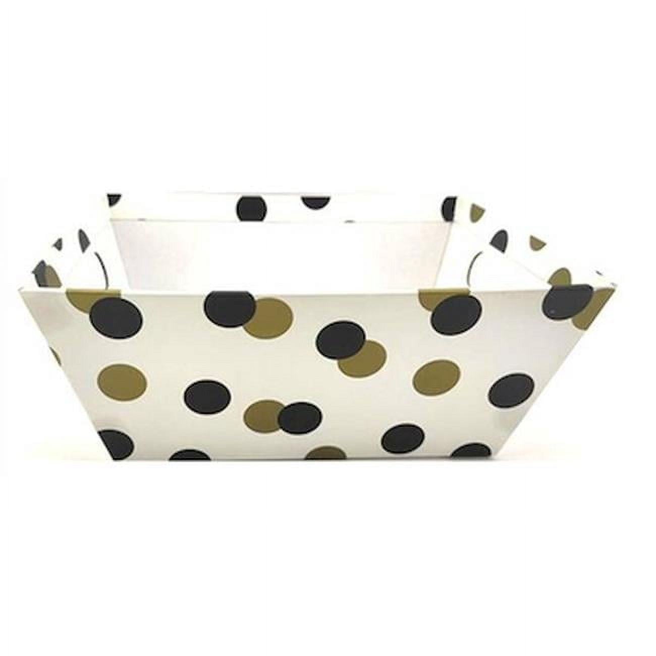 MDR Trading AP-CMT907WHD White with Black & Gold Polka Dots Basket ...