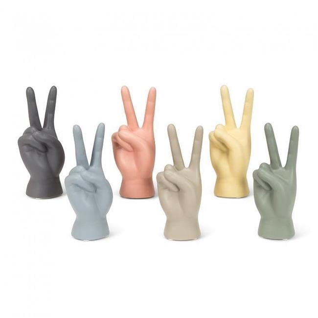 MDR Trading Inc. AB-27-OBJET-987 Set Of 6 Assorted Colors Hand Peace ...