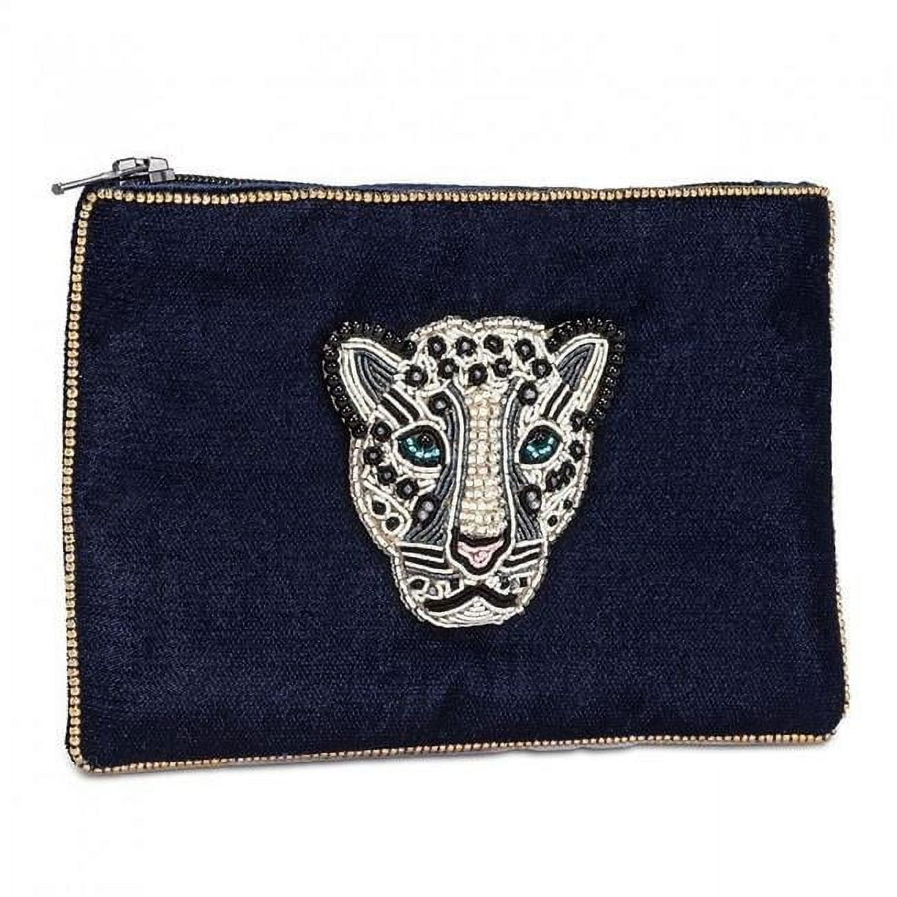MDR Trading Inc. AB-90-ROYALE-01-LEOPARD Navy Blue Velvet With 3D ...
