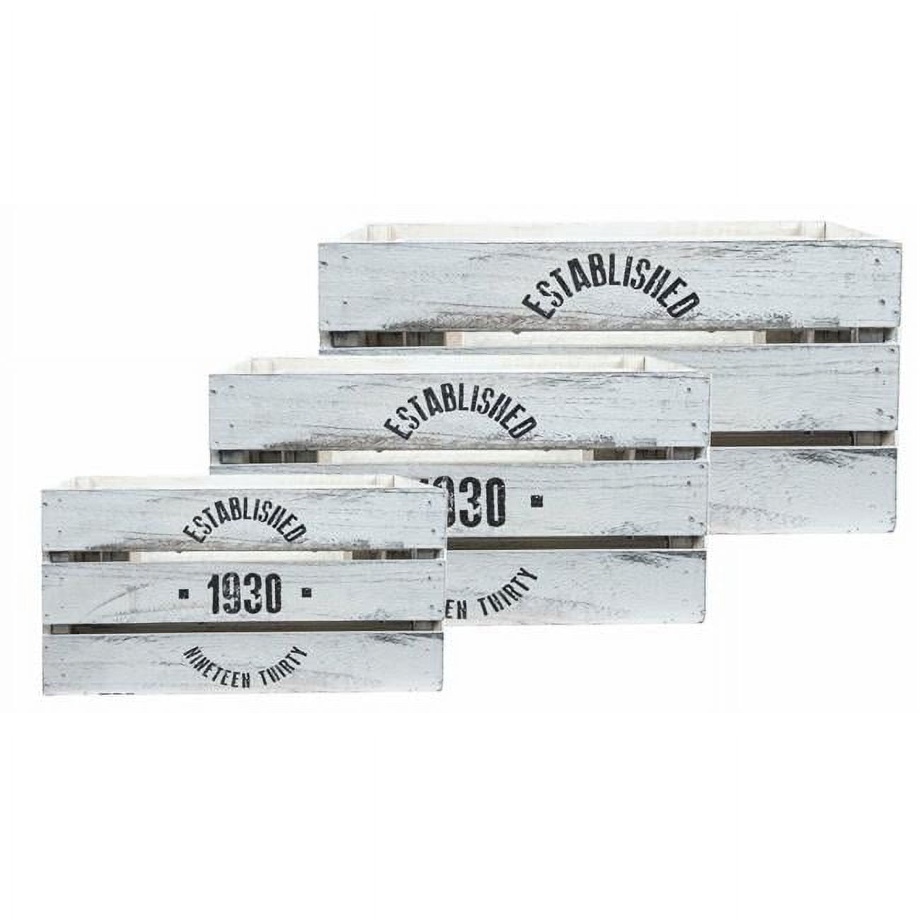 MDR Trading Inc. AI-2262AW Set Of 3 Antique White Wood Slat Decorative ...