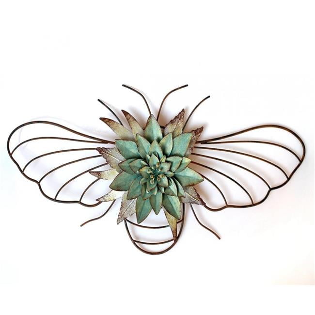 MDR Trading Inc. AI-GG9590 Metal Bee Outline With Floral Centre Wall ...