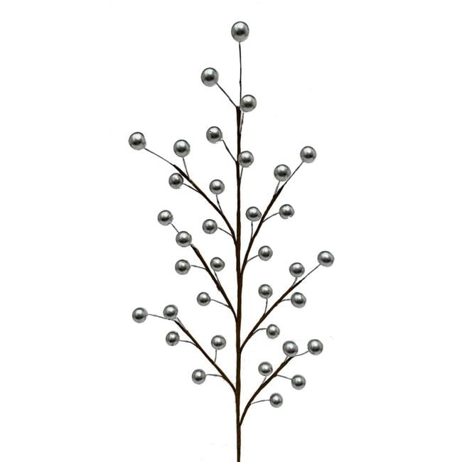 MDR Trading Inc. AI-PI1741SLV_Q01 Metallic Silver Berry Spray Faux ...