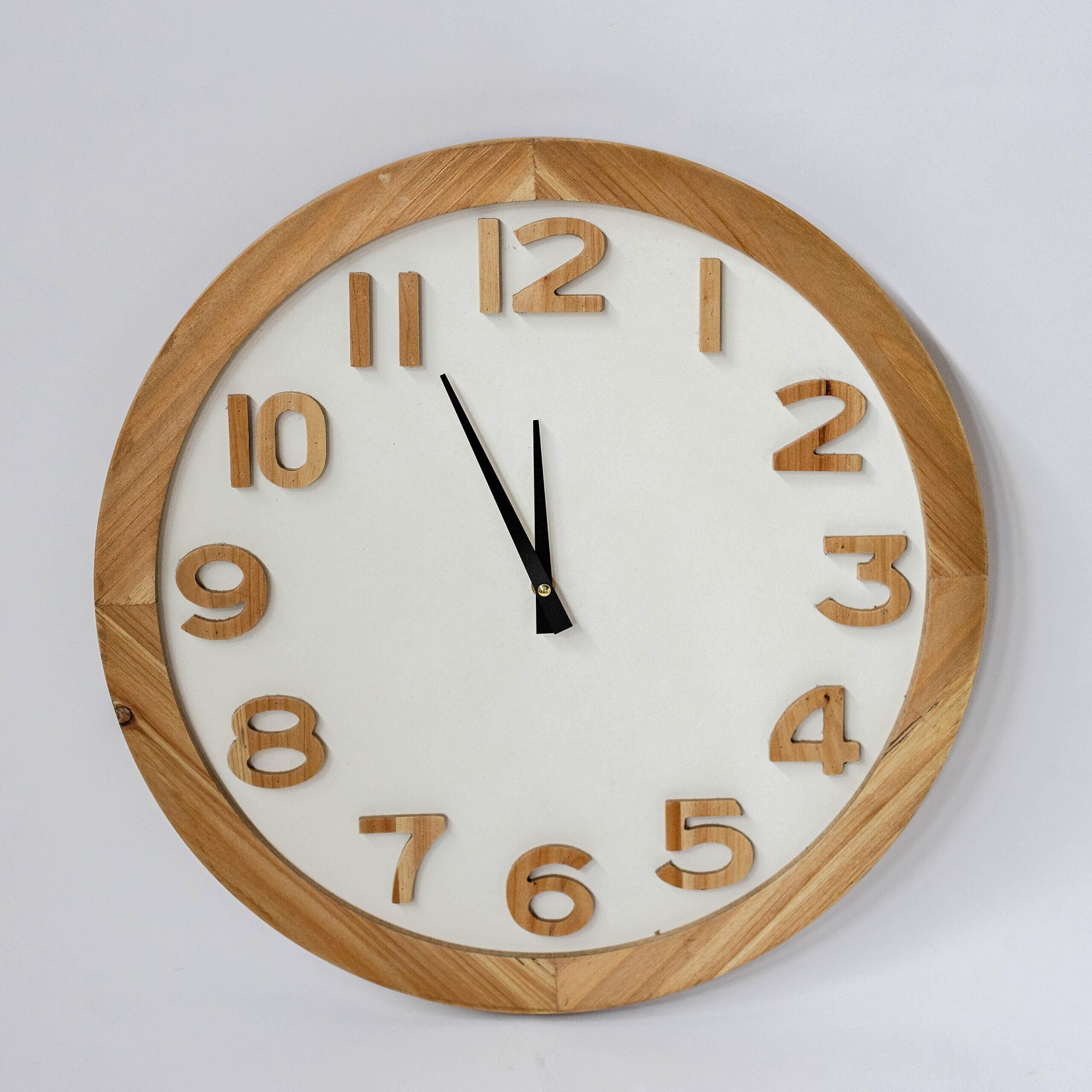 MDR Trading Inc. FP-MIN-382 Brown Frame And Numbers On White Wall Clock ...