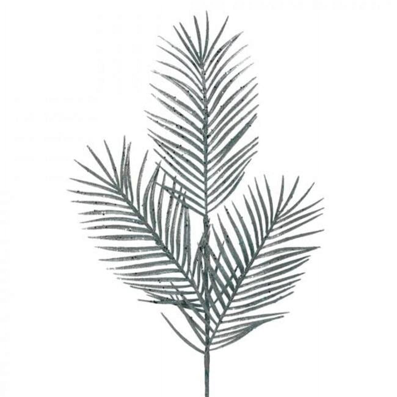 MDR Trading Inc. CM-RT779AQ_Q01 Aqua Glittered Triple Palm Leaf Spray ...