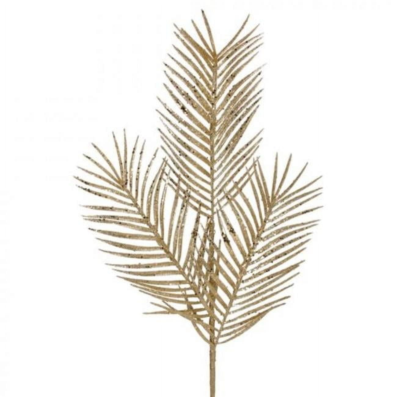 MDR Trading Inc. CM-RT779GD_Q01 Gold Glittered Triple Palm Leaf Spray ...