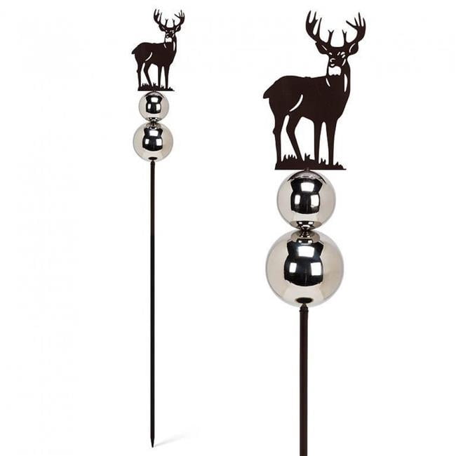 MDR Trading Inc. AB-27-HYDE-DEER_Q01 Deer On A Gazing Ball Garden Stake ...