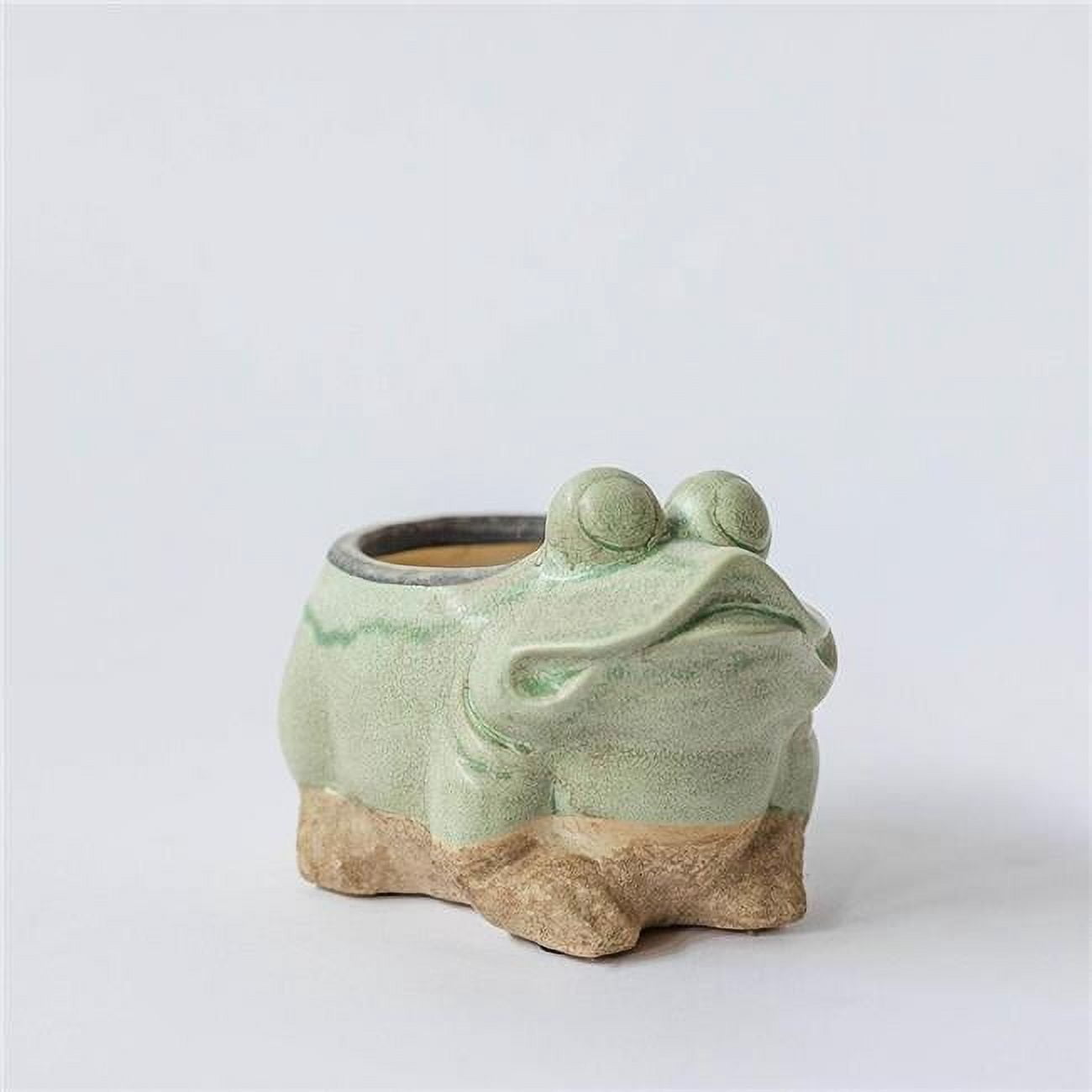 MDR Trading Inc. FP-ECX-161_Q01 Light Green And Beige Frog Planter ...