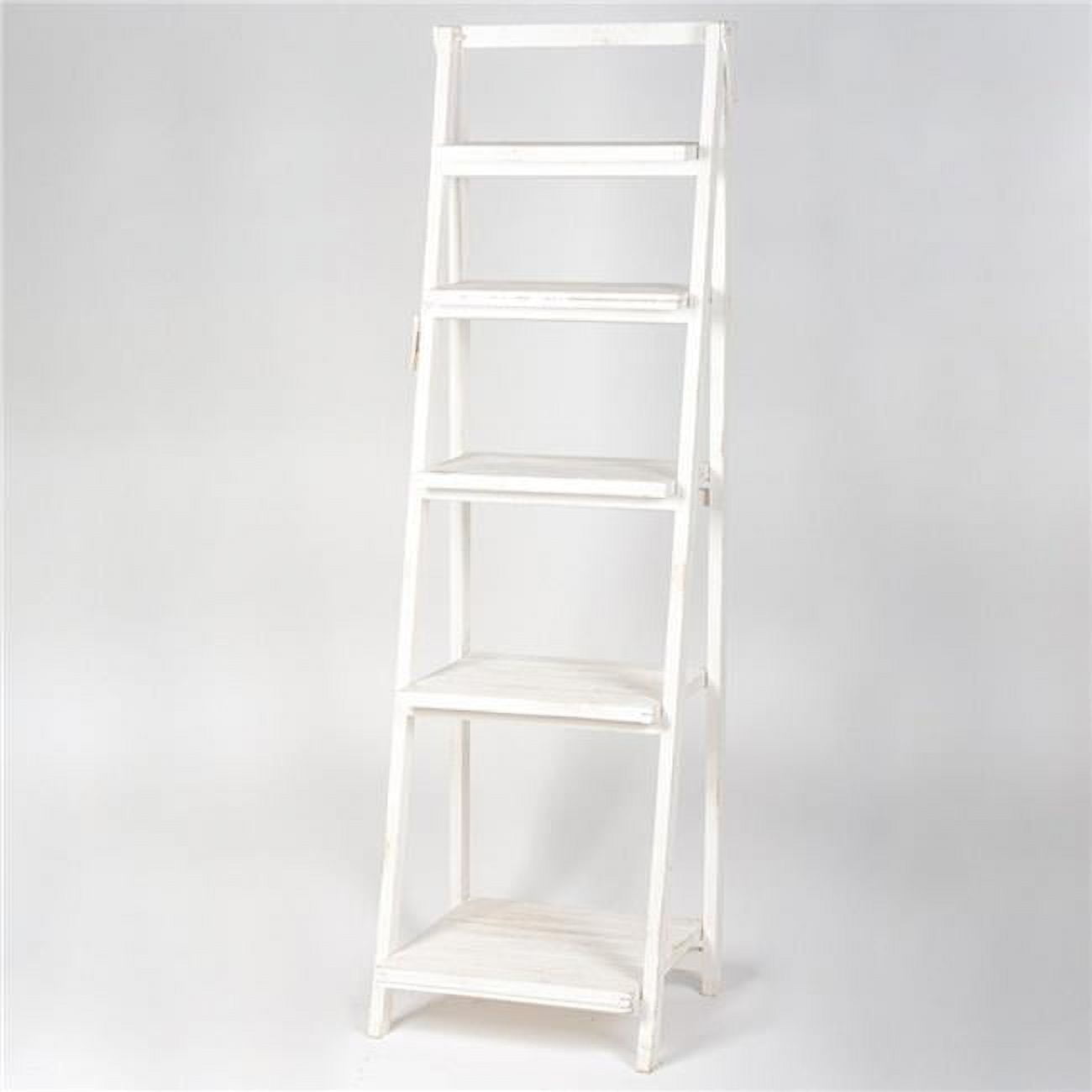 MDR Trading Inc. FP-FWP13005W_Q01 Washed White 5 Shelves Staircase ...