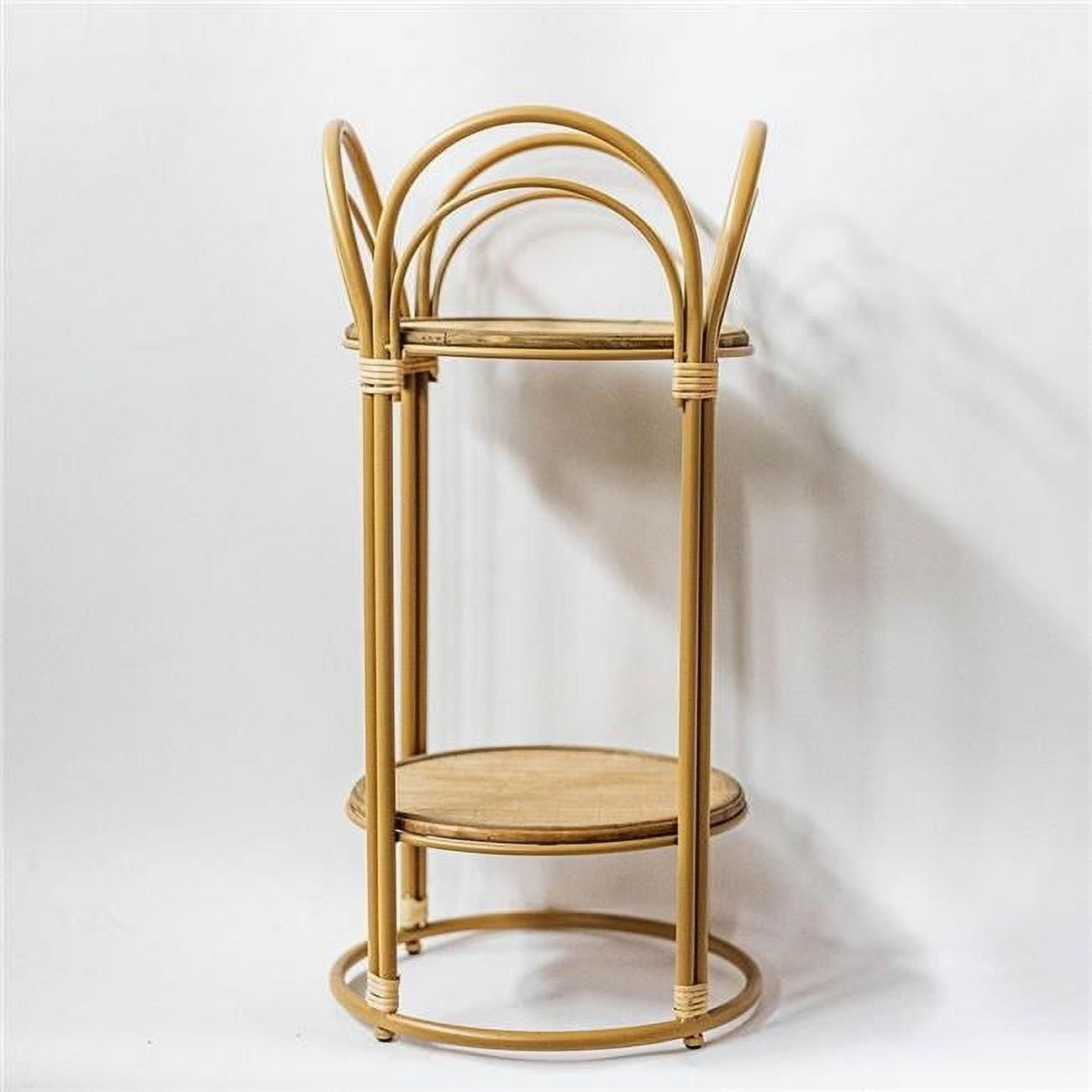 MDR Trading Inc. FP-LCD-16313-01_Q01 Wicker Bamboo With 2 Shelves Plant ...