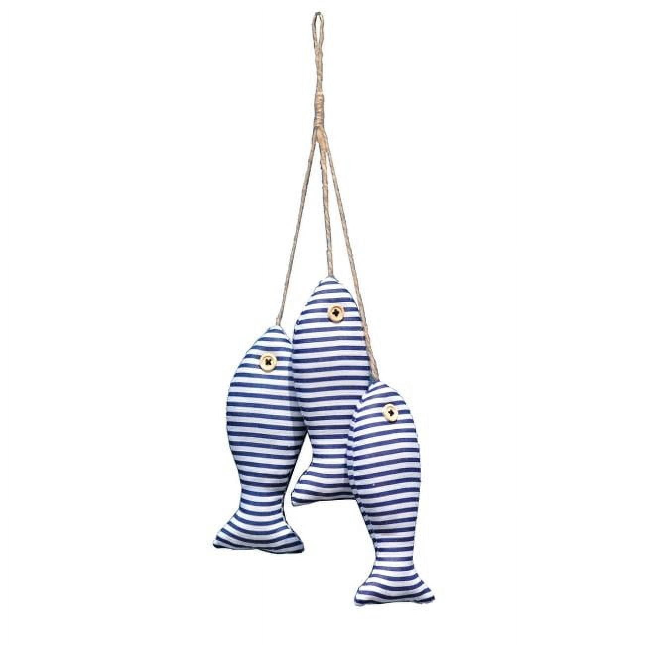 MDR Trading Inc. HU-DCMRE0FISH12E Set Of 3 Navy Blue And White Striped ...